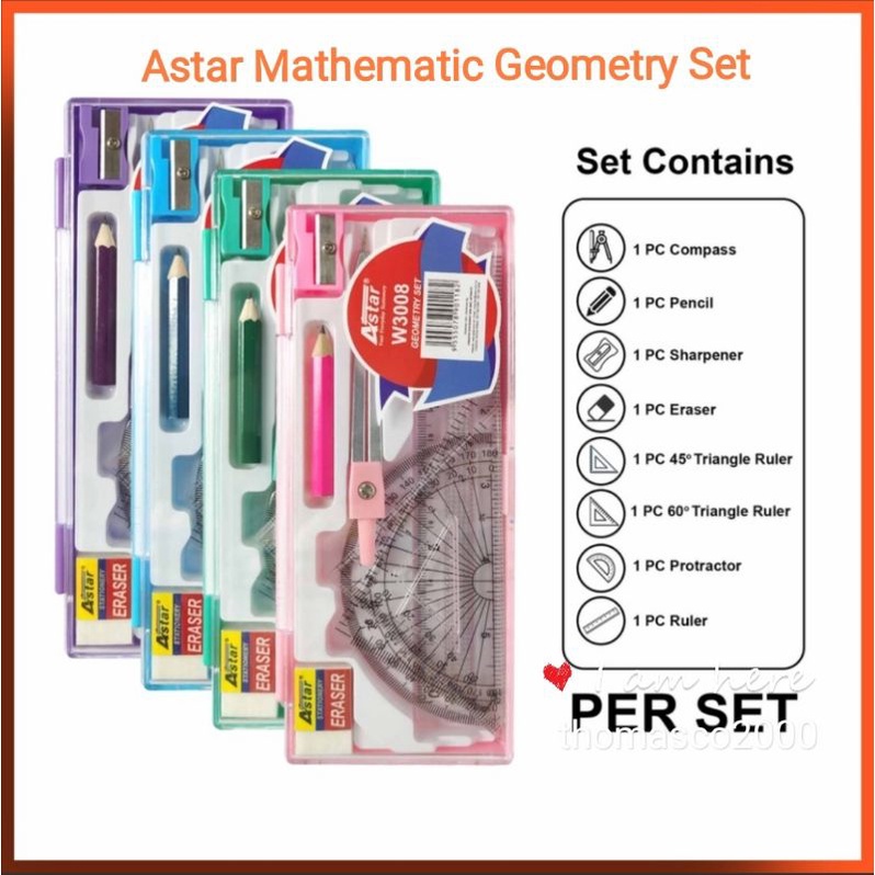 Astar Geometry Set / W-3008, Mathematic Instruments Compass Set ...