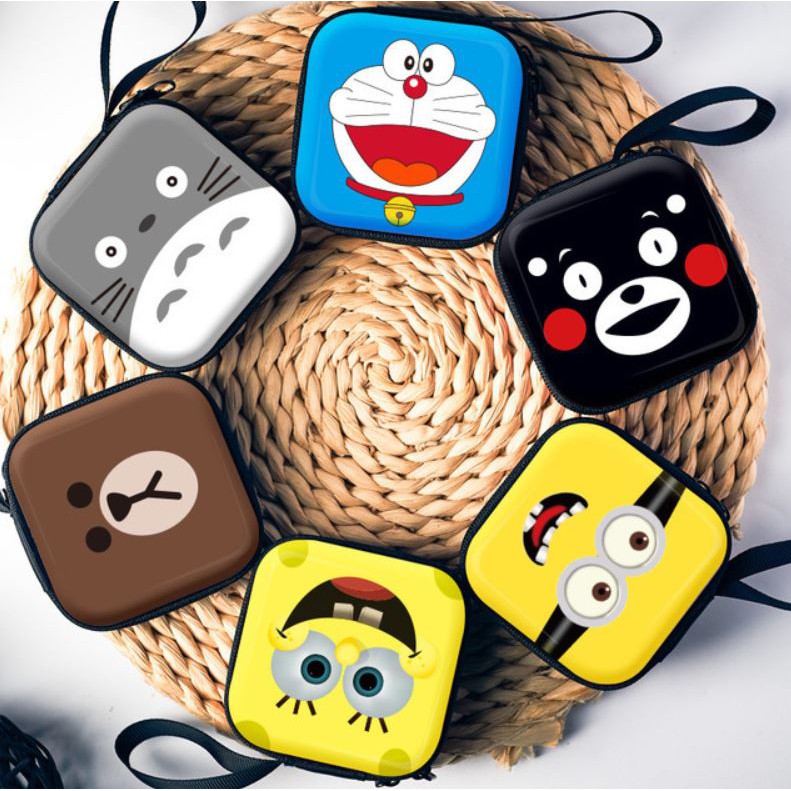 Ready Stock Square Zip Cable Pouch Earphone Pouch Coin Purse Mini ...