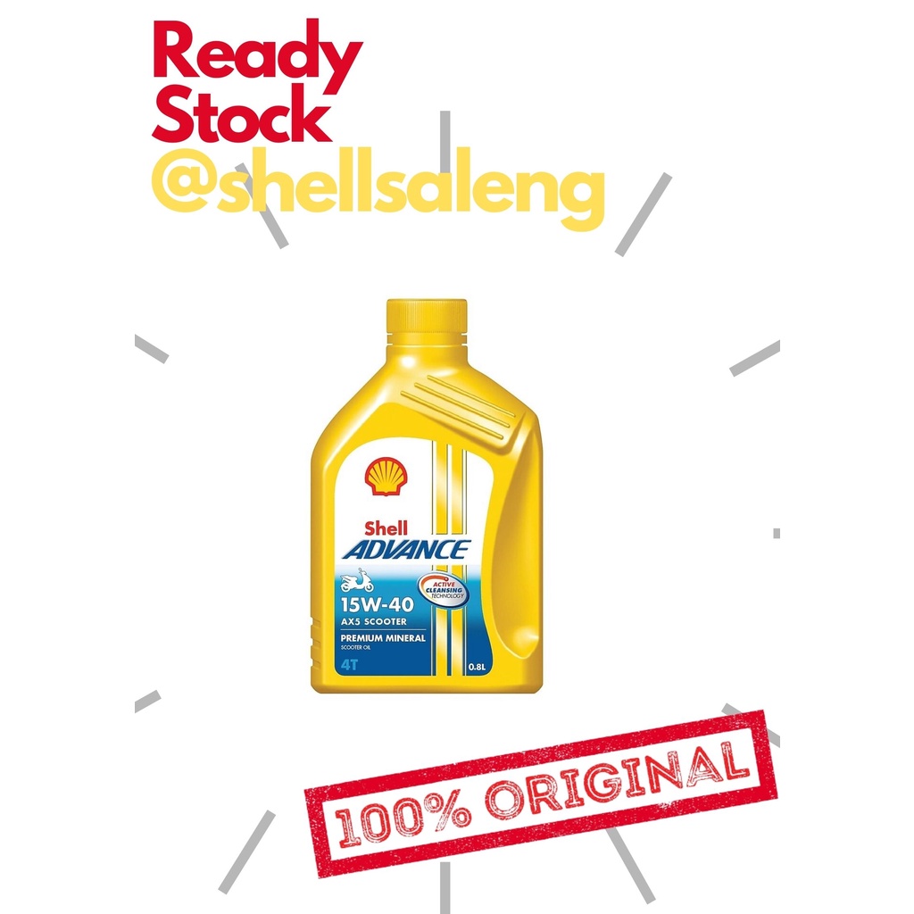 Shell Advance SC AX5 15W-40 0.8L Minyak Hitam Scooter | Shopee Malaysia