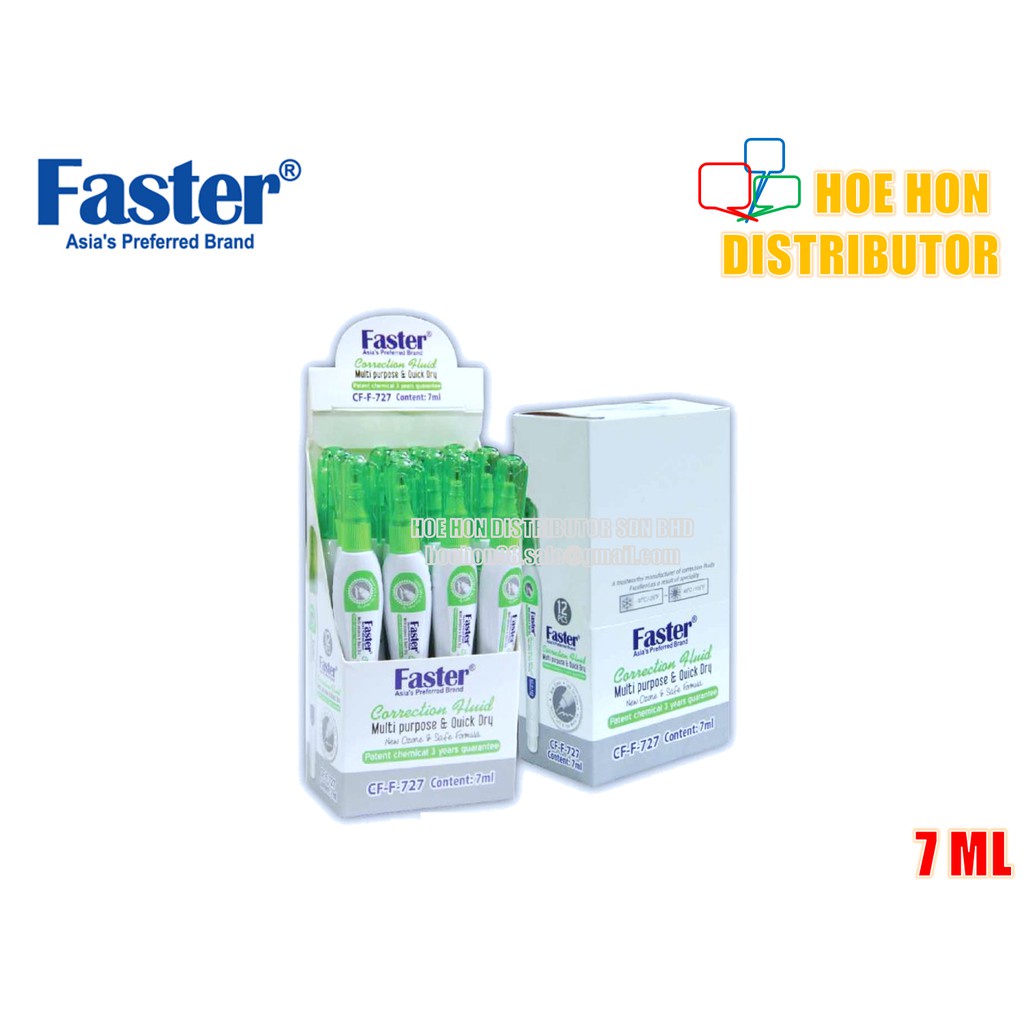 Faster Correction Pen (White Liquid Paper Ink Pen Eraser) 7ml | Shopee ...