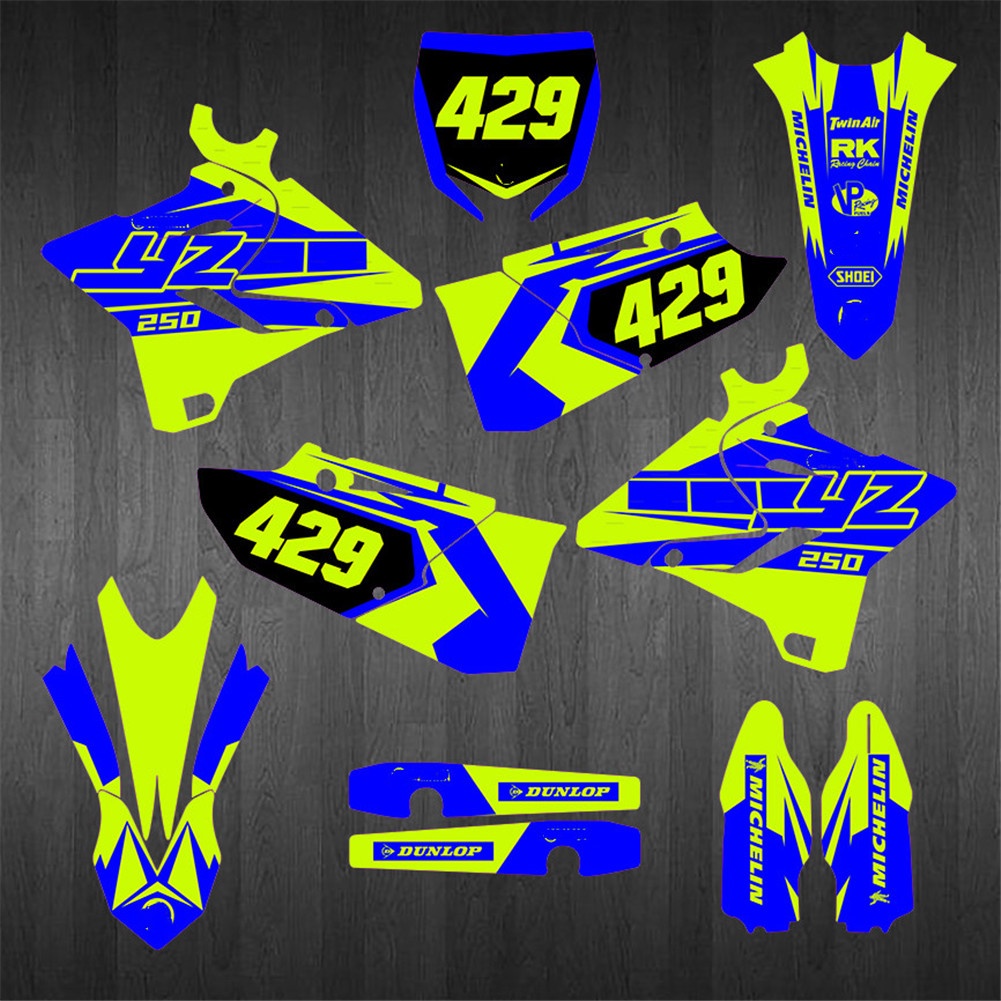 FOR YAMAHA 250/125 YZ 2020-2015 customized stickers Graphics Decals ...