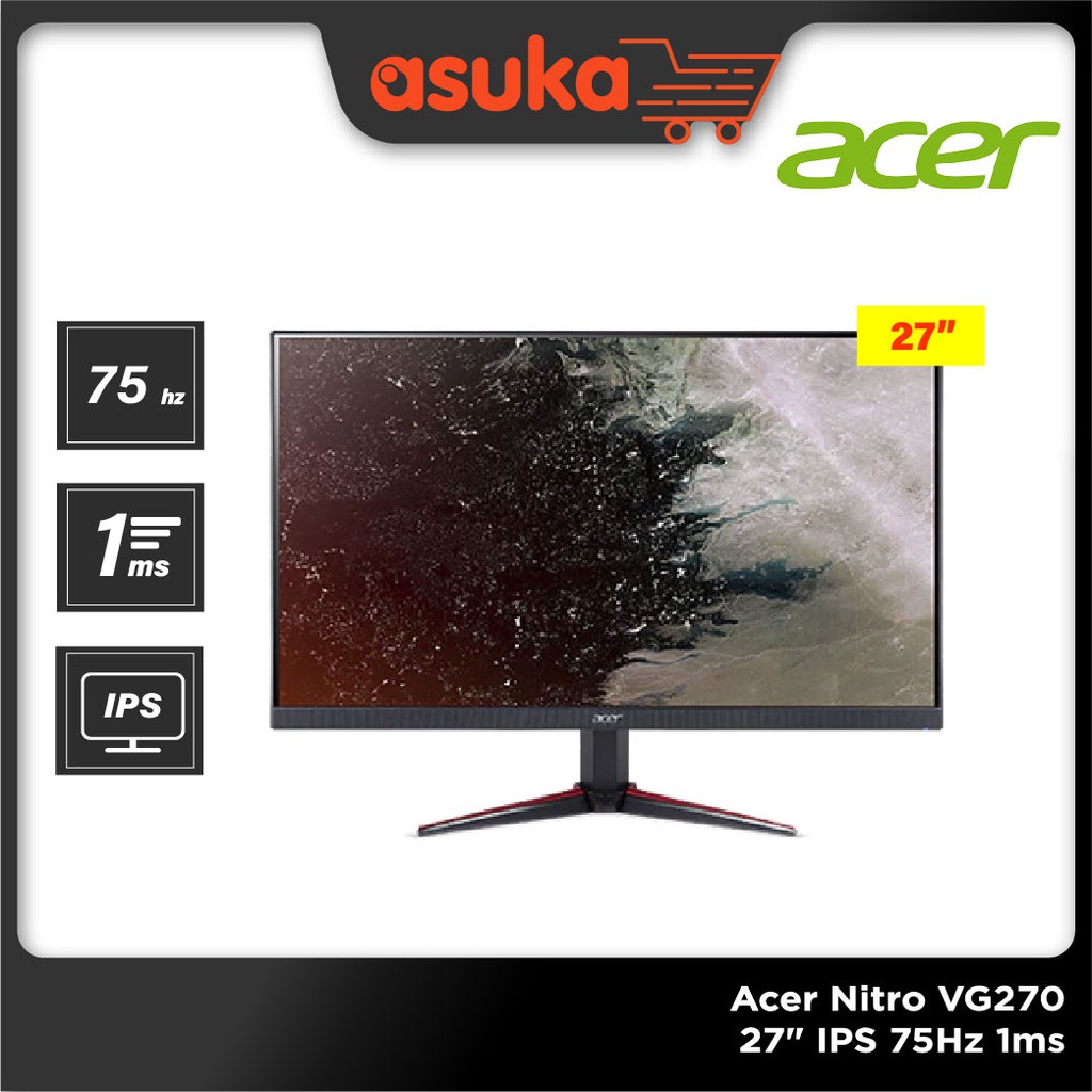 Acer Nitro VG270 27" IPS 75Hz 1ms VBR Gaming Monitor (VGA, HDMIx2) Free ...