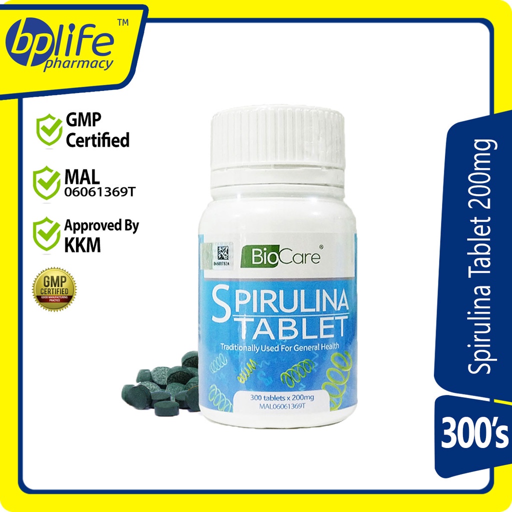 Biocare Spirulina Tablet 300's x 200mg | Shopee Malaysia