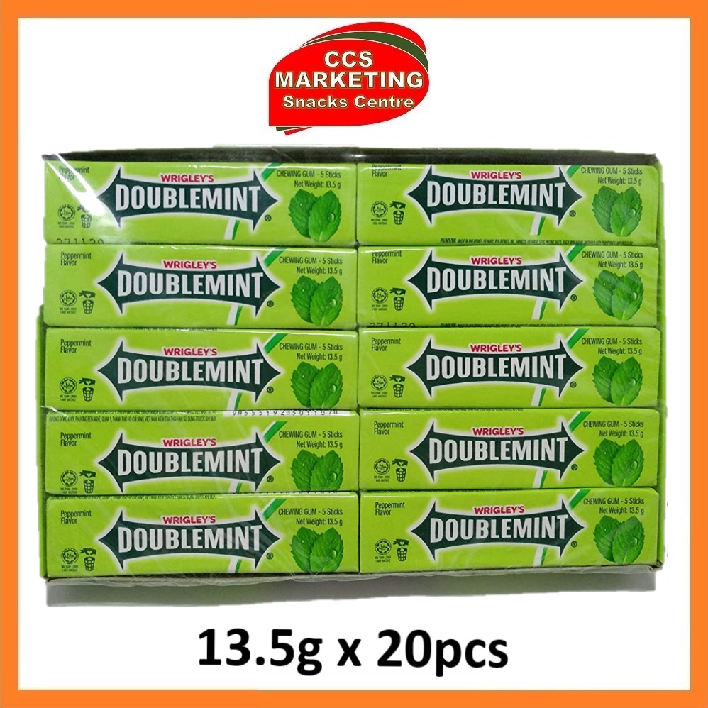 CCS Wrigley's Doublemint Peppermint Chewing Gum 5 Sticks ( 13.5g x 20pcs ) | Shopee Malaysia