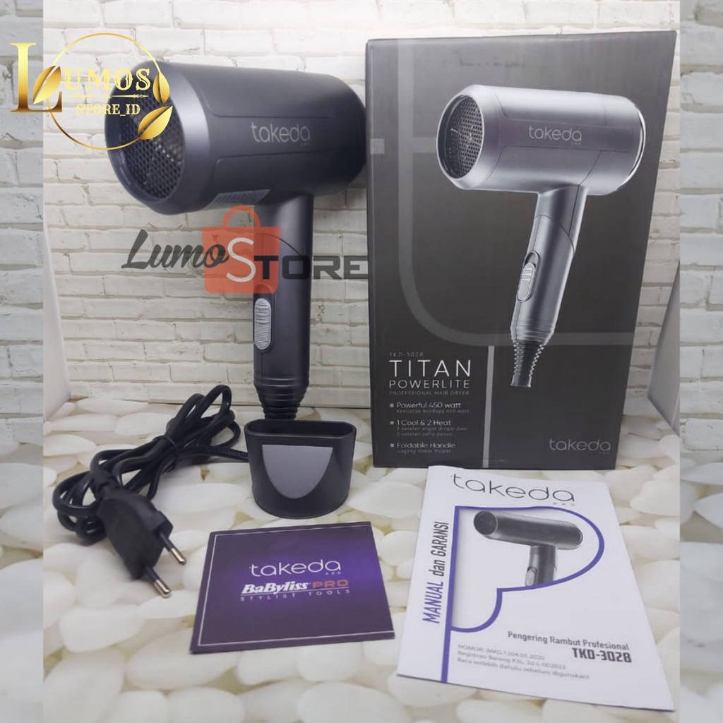 Hair Dryer Takeda Pro TKD-3028 Medium Size 450W (Foldable) | Shopee ...