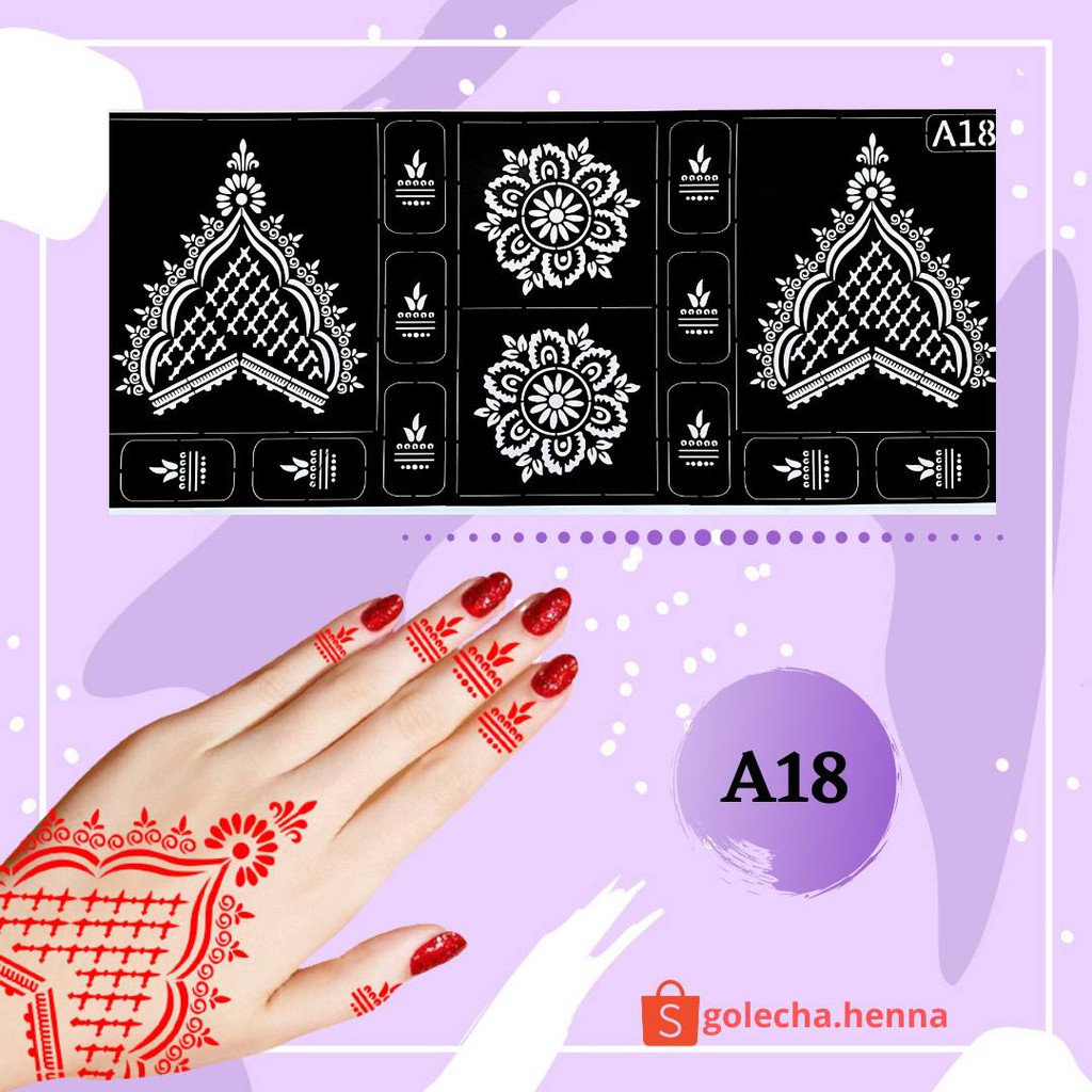 Sticker Inai Pengantin / Henna Sticker / Mehndi Stencil (A18) | Shopee ...