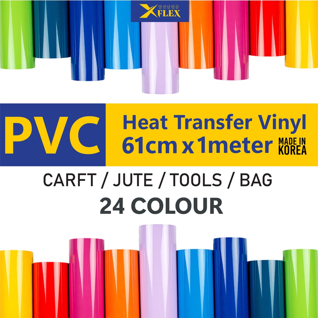 Xflex PVC Vinyl Super Easy Peel/Heat Transfer Vinyl/HTV /Chrome/Neon ...