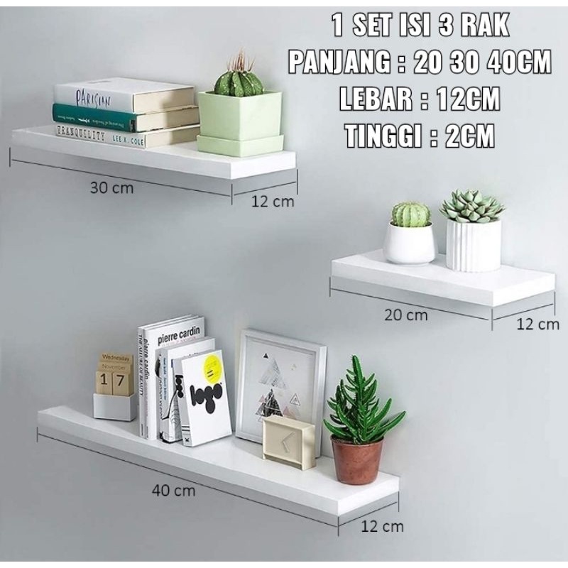Wall Shelf 1 set Of 3 Minimalist slim Wall Shelf Multipurpose Shelf 1 ...