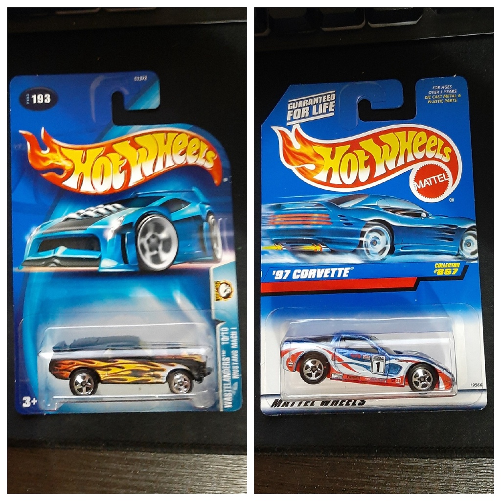 Hot Wheels MUSTANG MACH 1 97 CORVETTE Wastelands Mattel Diecast Car ...