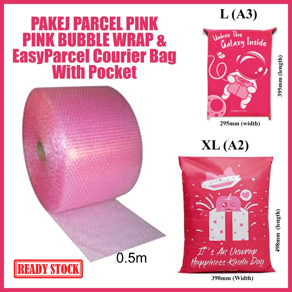 10pcs Courier Bag with Pocket PARCEL POS EASY PARCEL PINK Bubble Wrap ...