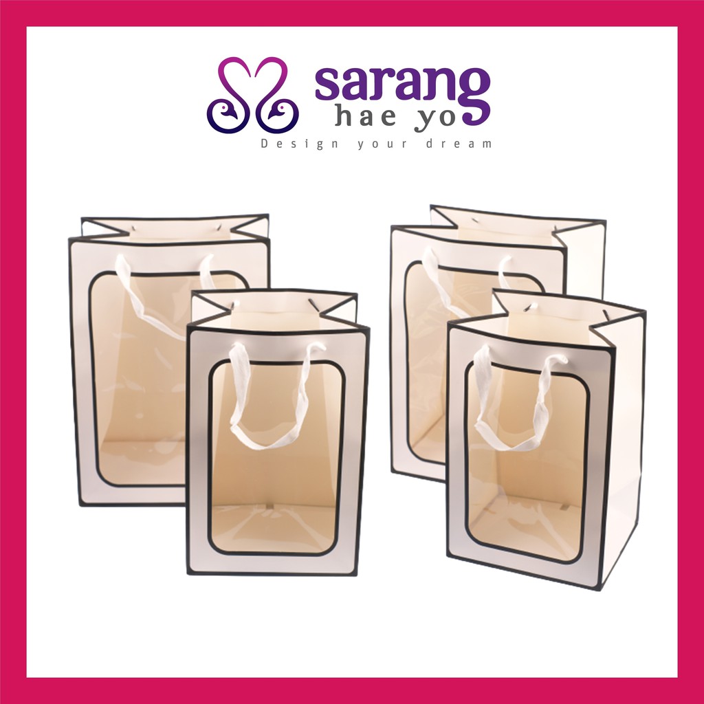 Pvc Transparent Kraft Window Paper Bag Beg Goodies Kertas Jernih Paper ...