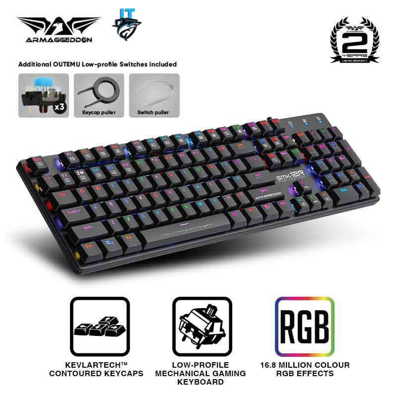 Armaggeddon SMK-12R RGB Kestrel Outemu Blue Switch Mechanical Keyboard ...