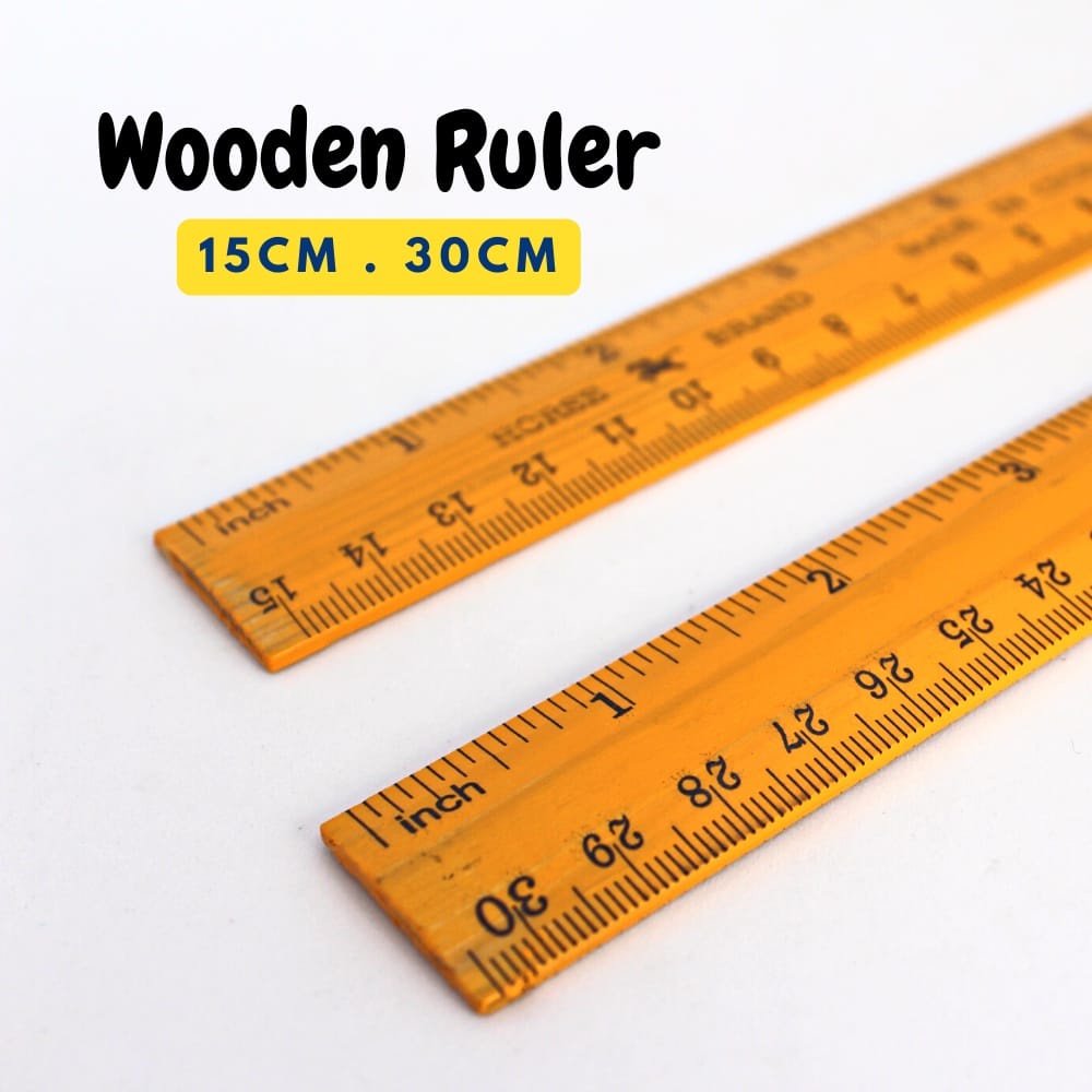 Wooden Ruler/ Pembaris Kayu 木尺 (15cm/30cm/6inch/12inch) | Shopee Malaysia
