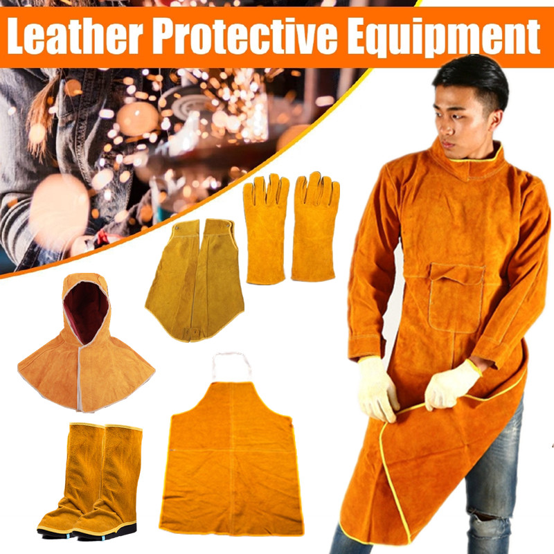 Cowhide Electric Welding Protective Clothing Welder Argon Arc Work ...