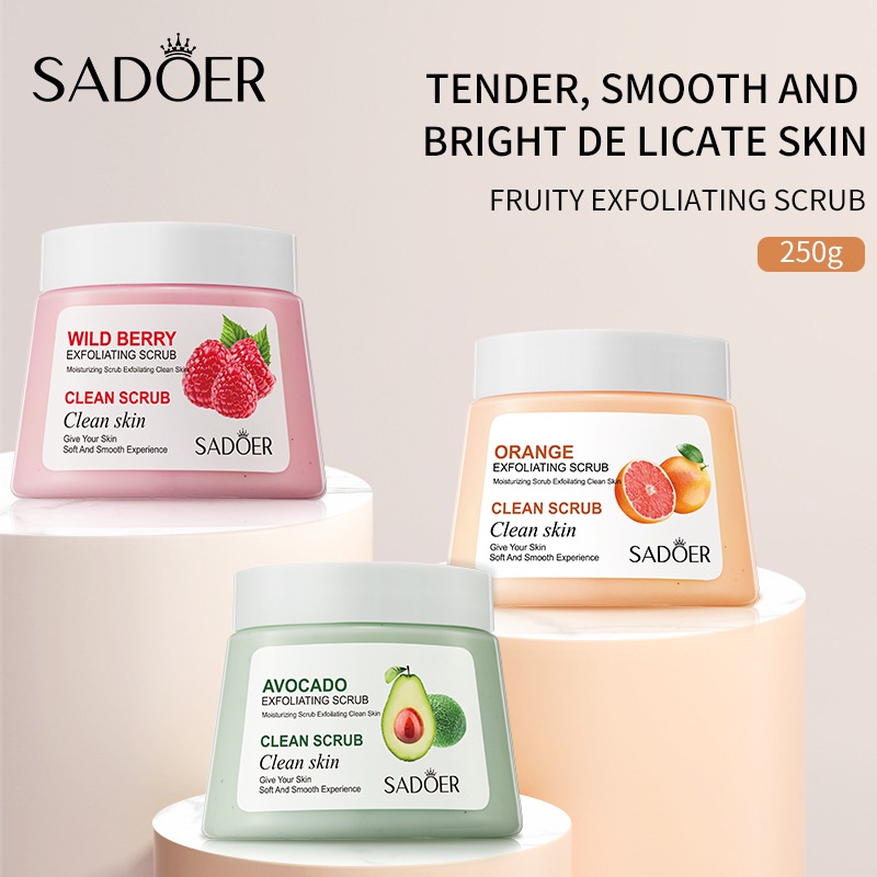 ROREC SADOER Fruit Extract Exfoliating Body Scrub Soft Smoothing Tender Delicate Scrub 250g ...