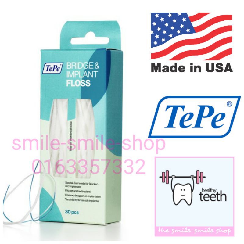 [MADE IN USA] Tepe Bridge & Implant Floss (30pcs per pack) | Shopee ...