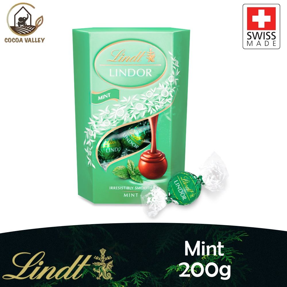 Lindt Lindor Mint Milk Chocolate Truffles 200g (Swiss Made) | Shopee ...