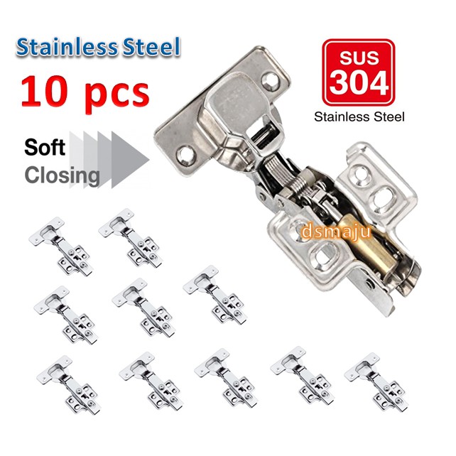10pcs SUS 304 Stainless Steel Heavy Duty Furniture Door Hinges Closet ...