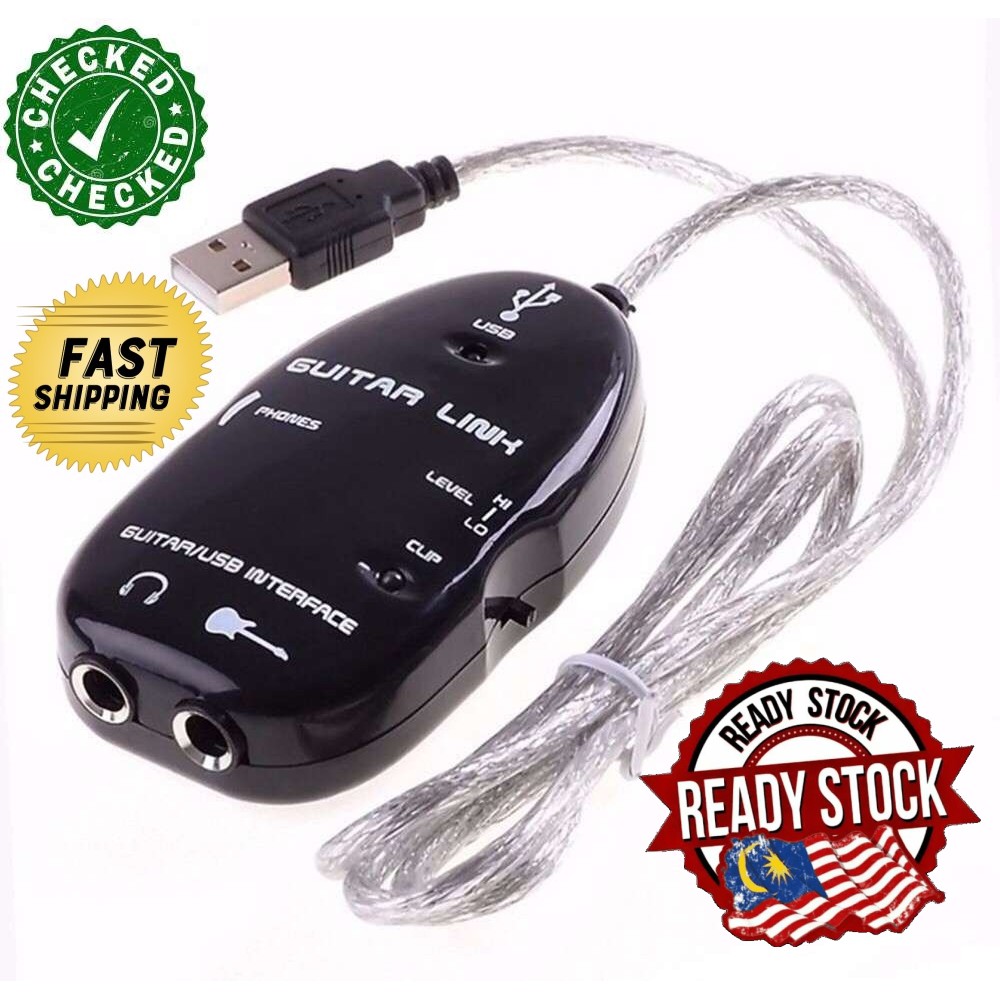Guitar to USB Interface Link Cable Adapter Audio Connector PC/Computer ...