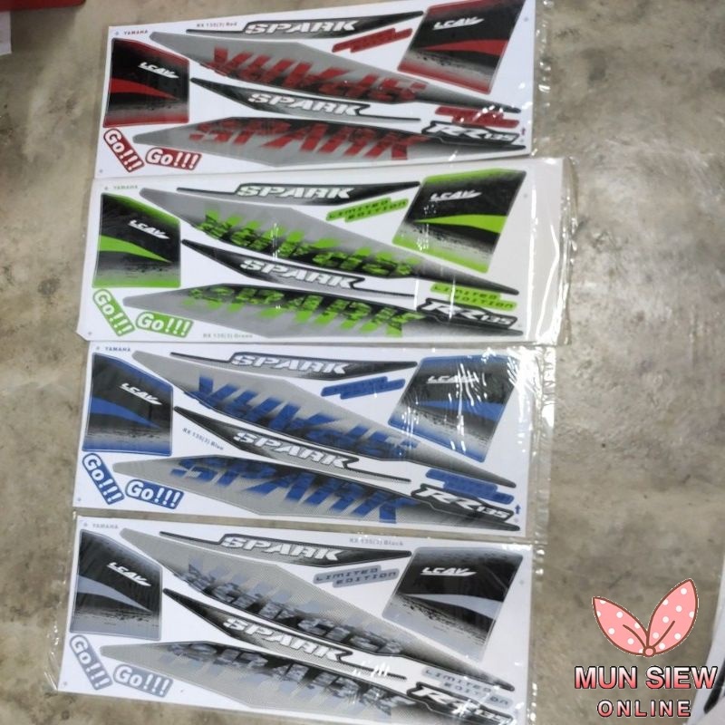Stiker Sticker Body Stripe Cover Set (3) Yamaha Lc135 V1 Rx135 Spark (siam Thailand) Evo Z ...