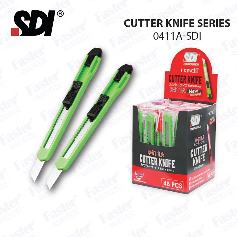 SDI 0411A-SDI Cutter Knives 124mm x 16mm / 9mm (1 pc/pack) | Shopee ...