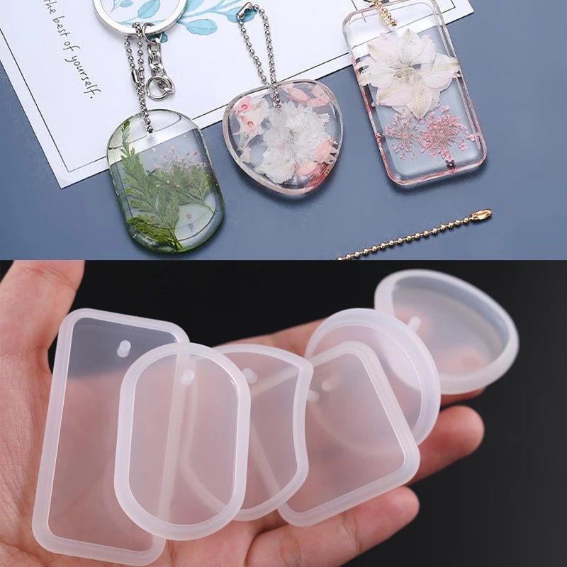 1/3pcs DIY Keychain Pendant Silicone Mold Set Crystal Epoxy Resin Mold ...