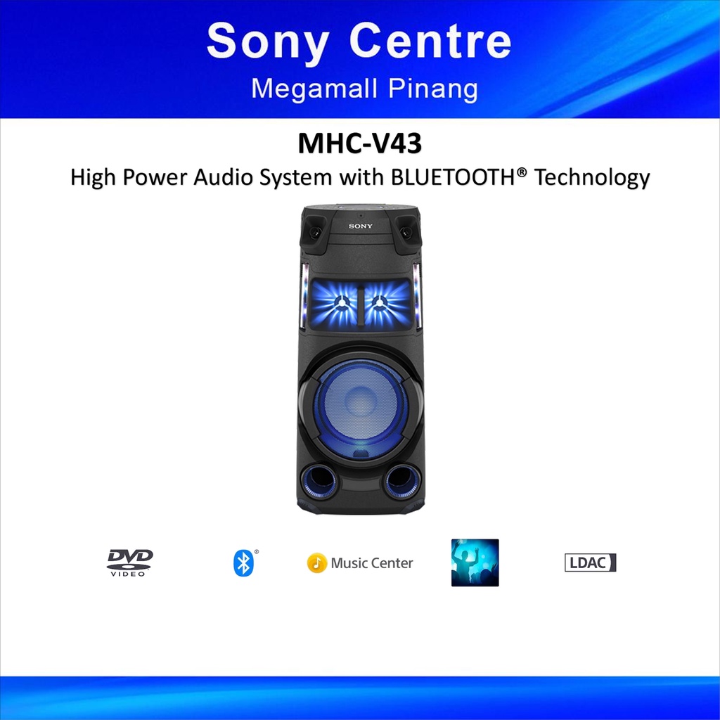 Sony MHC-V43 High Power Audio System with BLUETOOTH® Technology ...