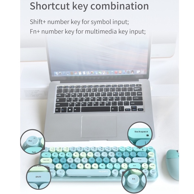 MOFII I Bean Wireless Keyboard Mouse Combo Set Office Table Laptop PC ...