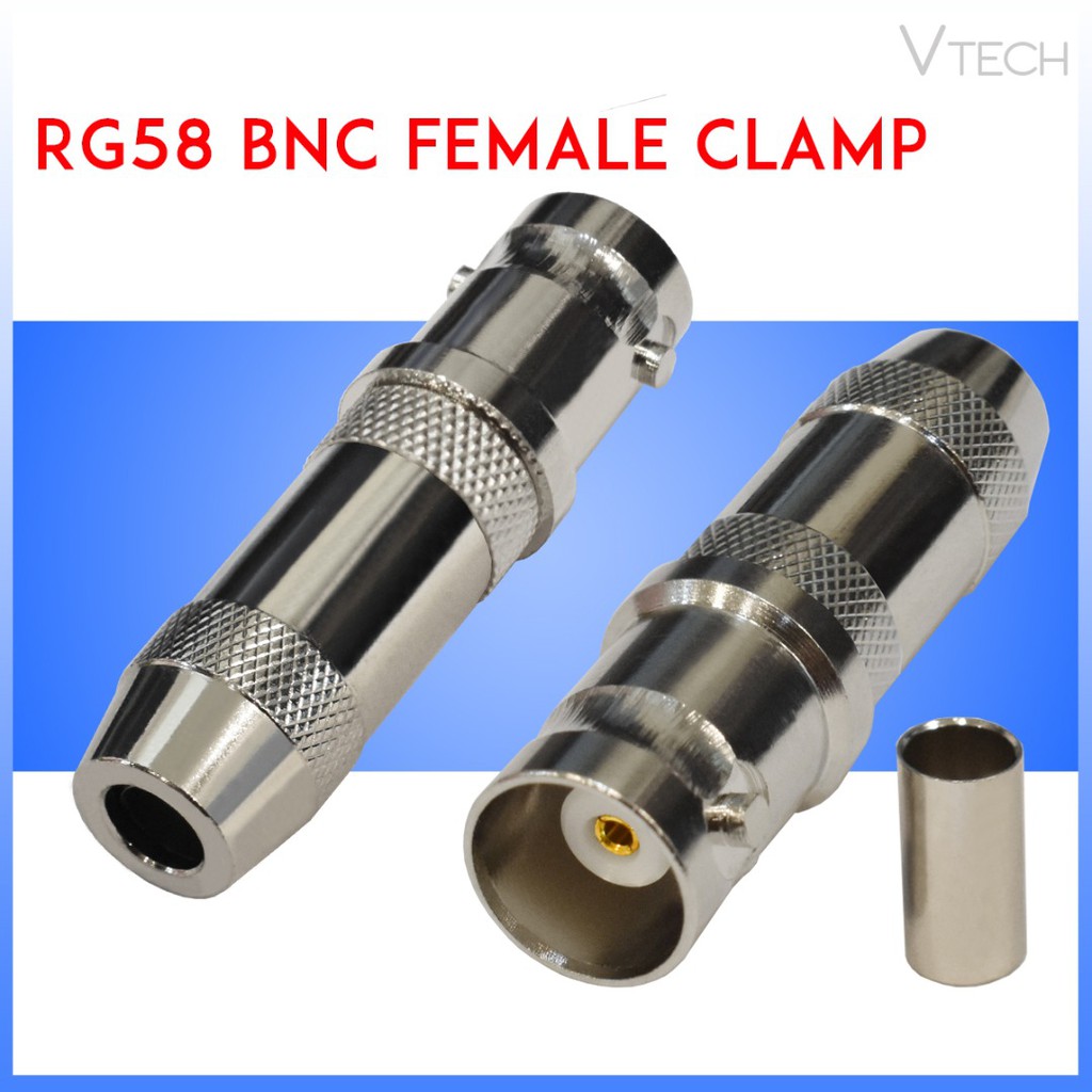 RG58 BNC Female Clamp Type With Jacketed Coaxial Connector Adaptor ...