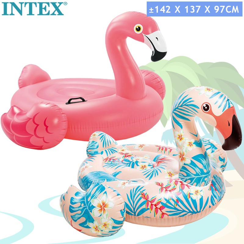 INTEX 57558 & 57559 Pink / Tropical Flamingo Ride-On Inflatable Kid ...