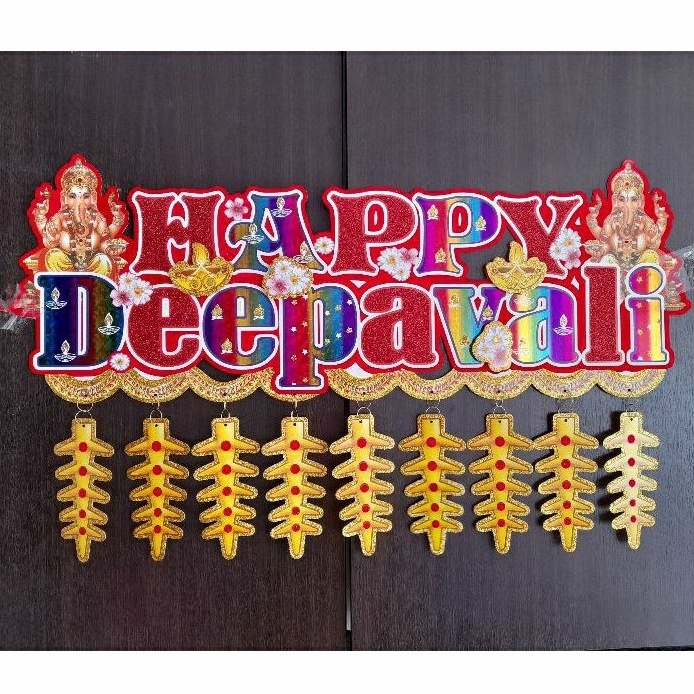 Happy Deepavali Cardboard Multicolored Hanging Banner | Shopee Malaysia