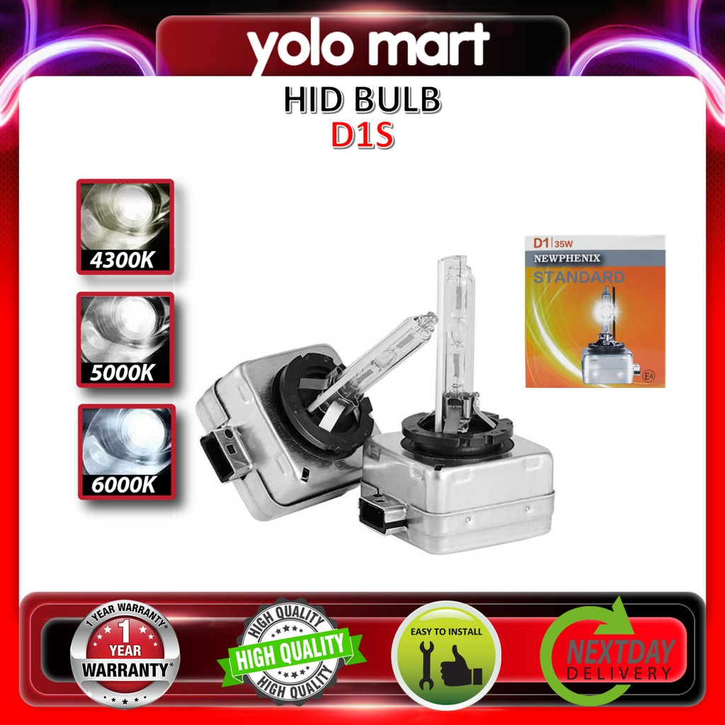 HID Xenon Light Bulb 】D1S - 4300K / 5000K / 6000K - 35w ( 2 pcs a set ...
