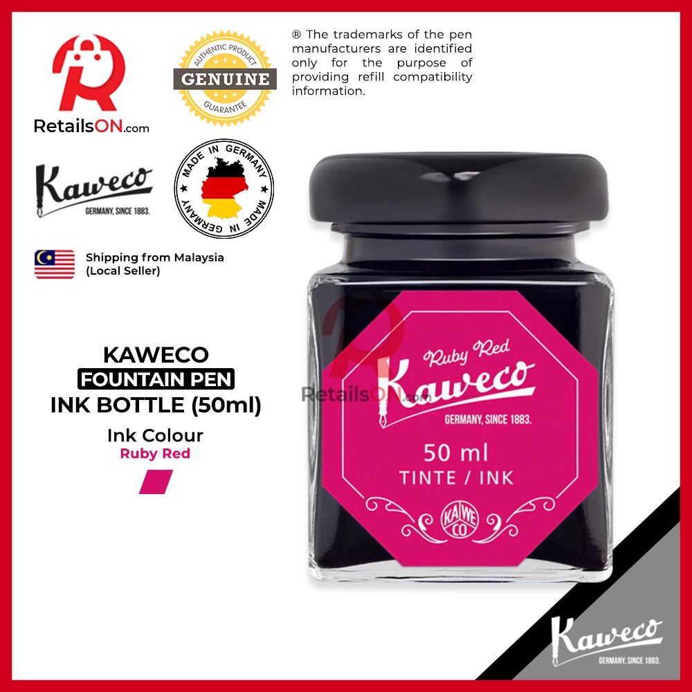 Kaweco Ink Bottle (50ml) - Ruby Red / Fountain Pen Ink Bottle 1pc ...