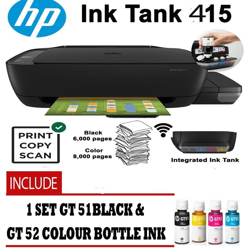 HP INK TANK 415 PRINTER (PRINT,SCAN,COPY,WIRELESS) | Shopee Malaysia