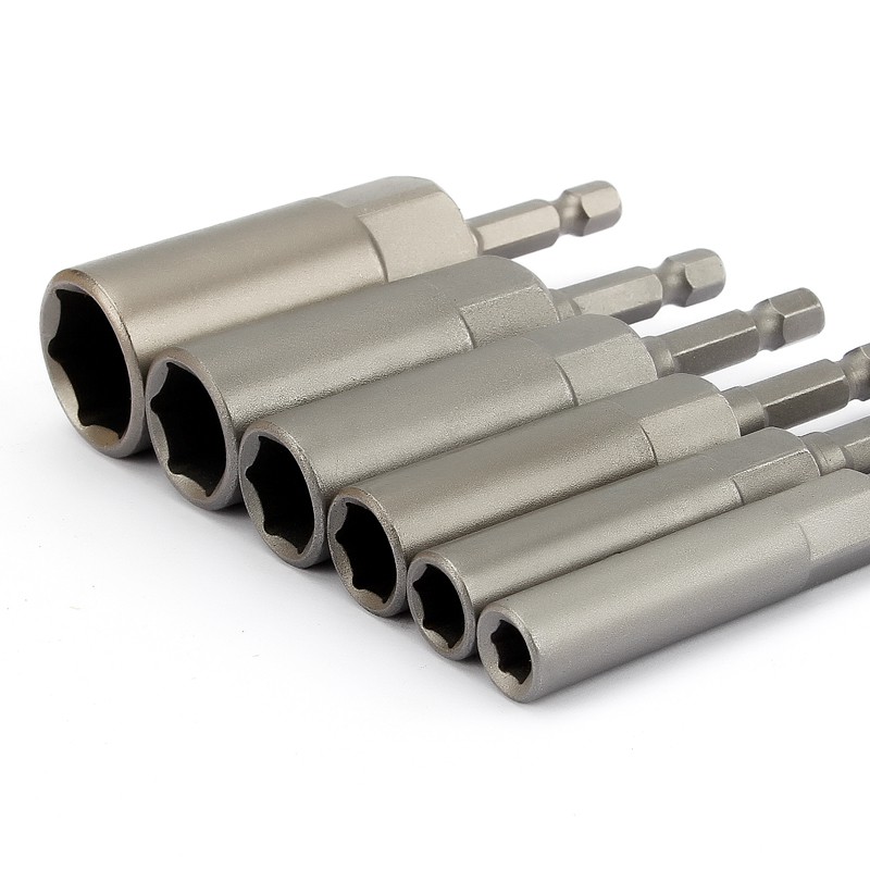 6Pcs 6mm-17mm 80mm Length Extra Deep Bolt Nut Bit Set Metric 1/4 6.35mm ...
