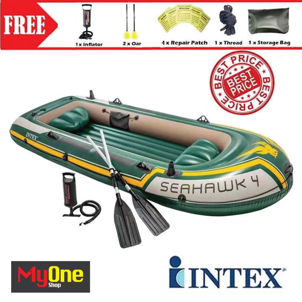 SEAHAWK 4 INTEX 68351 4 Persons Kayak Rescue Fishing Inflatable Boat ...