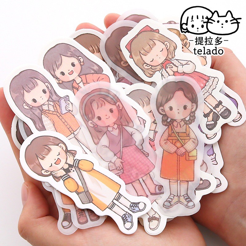 Cute character girl stickers (PVC) | Shopee Malaysia
