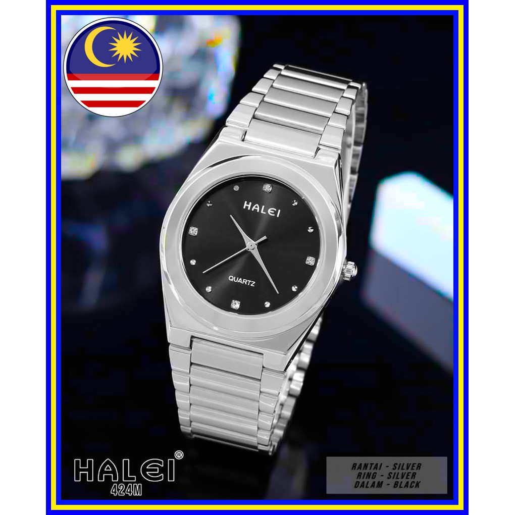 Jam tangan Halei 424 silver lelaki tahan air | Shopee Malaysia