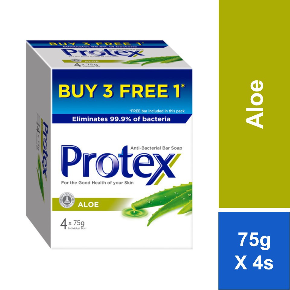 Protex Aloe Vera Antibacterial Bar Soap 75g x 4s [Valuepack] | Shopee ...