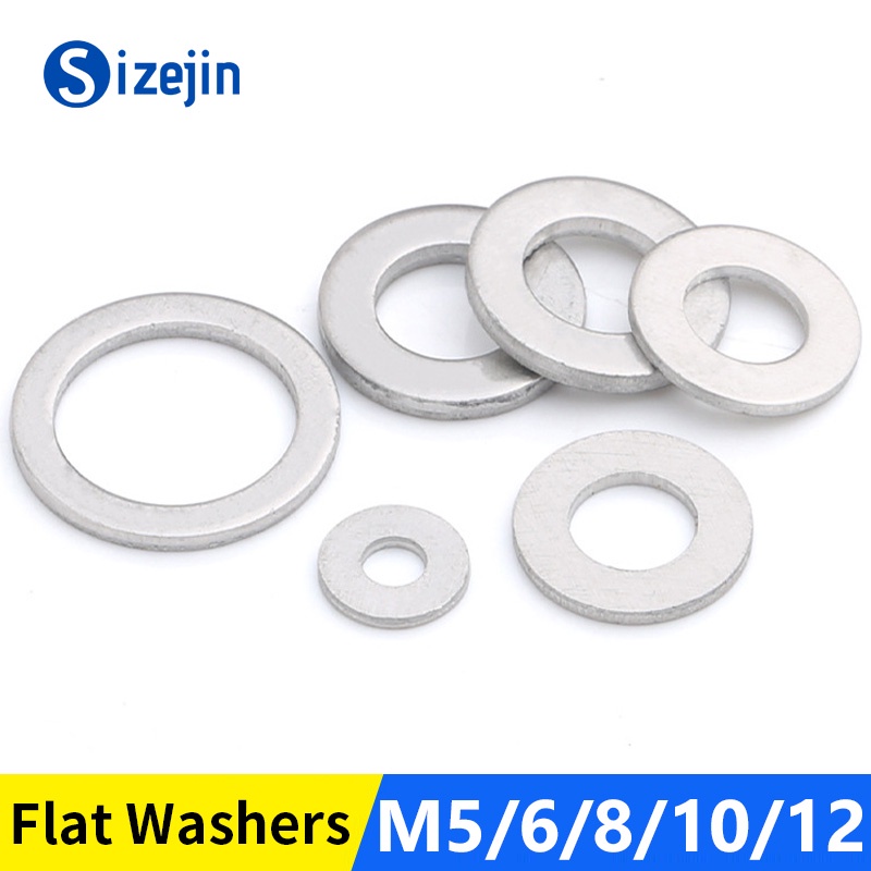 100PCS Aluminum Flat Washer Gasket M5 M6 M8 M10 M12 M14 M16 M18 M20 M22 ...