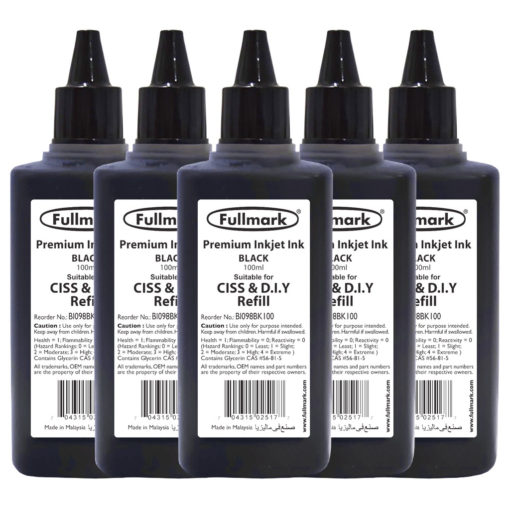Fullmark Inkjet Ink Refill Premium Compatible for HP / Canon / Brother ...