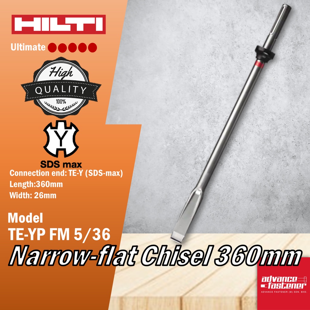 HILTI TE-YP FM 5/36 Narrow-flat Chisel 360mm [ Connection end: TE-Y ( SDS-max ) ] | Shopee Malaysia