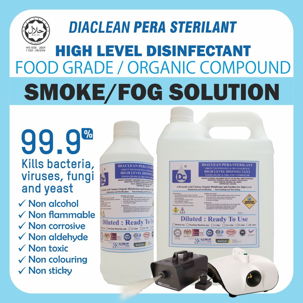 Disinfectant Diaclean PeraSterilant Smoke Liquid 1LReady to use Organic ...