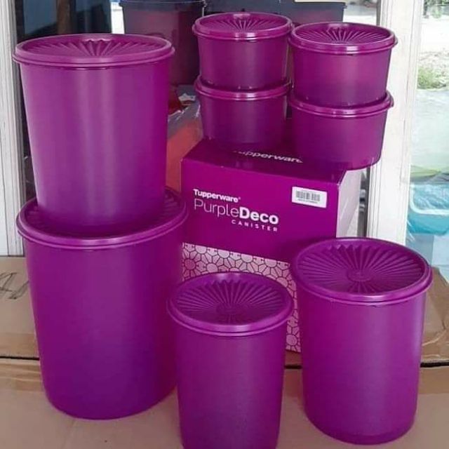 Tupperware Purple Deco Canister Set (8pcs) | Shopee Malaysia