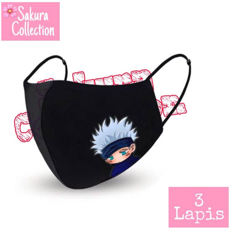 Jujutsu KAISEN Mask - GOJO SATORU Anime Mask / 3-ply Scuba Cloth for ...
