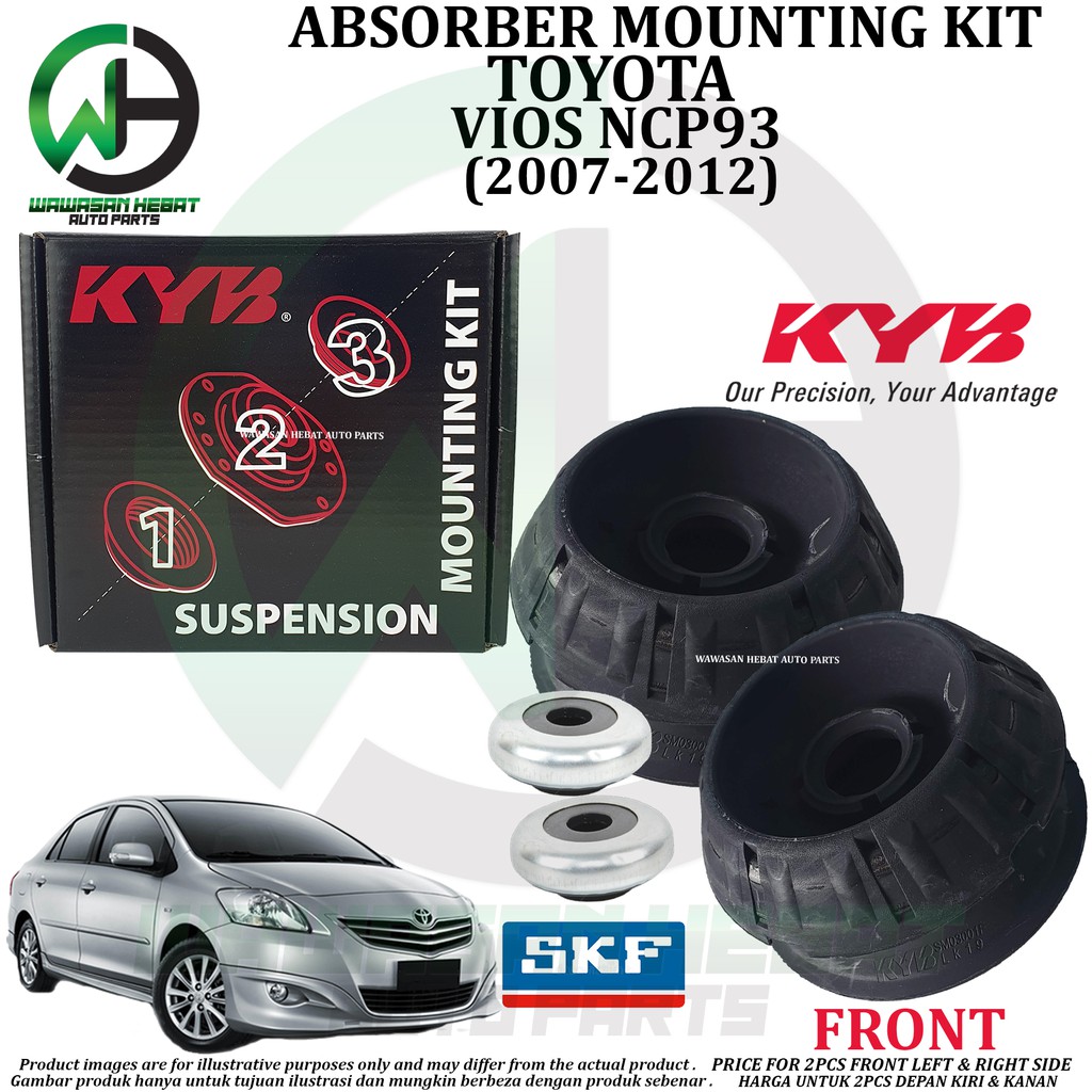 Toyota Vios NCP93 Front Absorber Mounting , Strut mount KYB KAYABA *Original* (2007-2012 ...