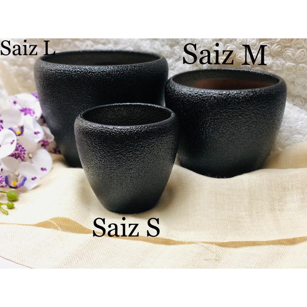 🔥LIMITED STOCK🔥 Pasu seramik Hitam || Ceramic Pot Black || Pasu Gubahan ...