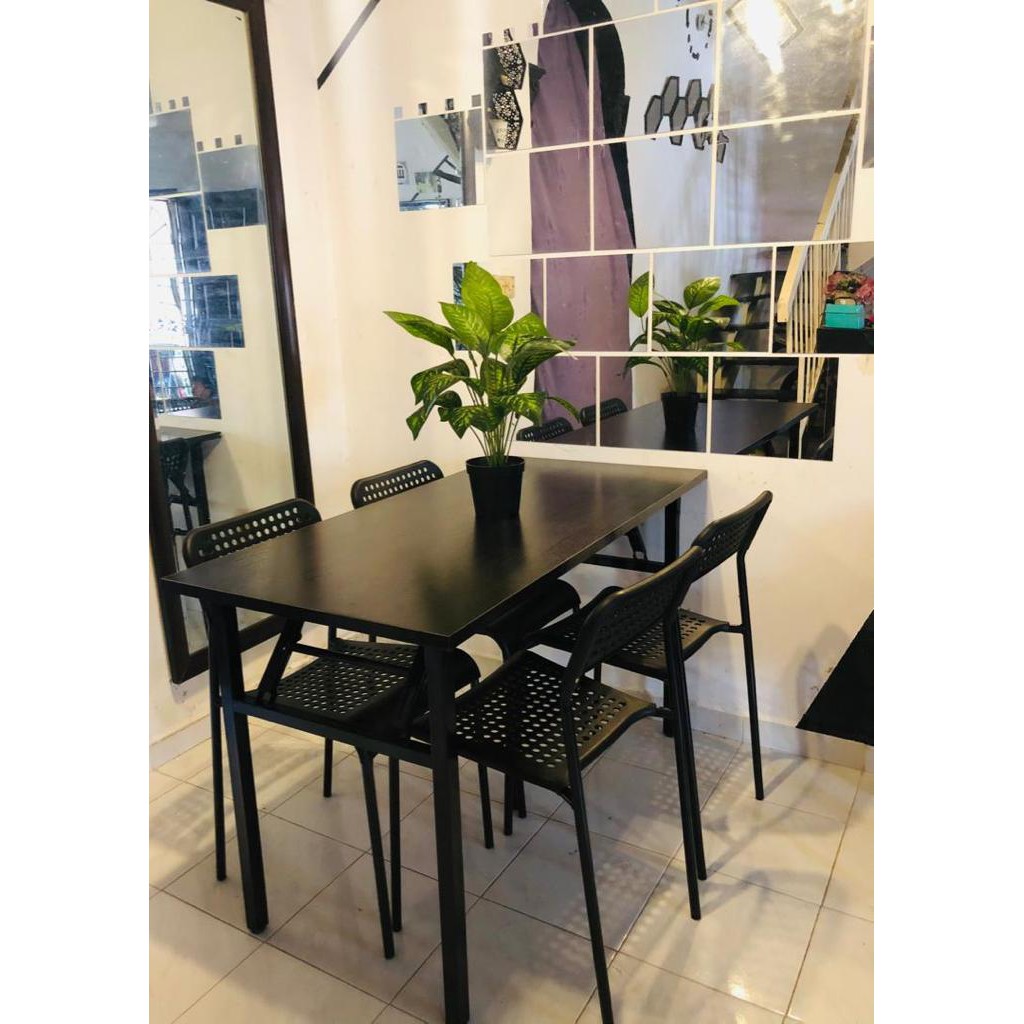 MODERN DINING TABLE SET MINIMALIST WITH 4 CHAIRS | Shopee Malaysia