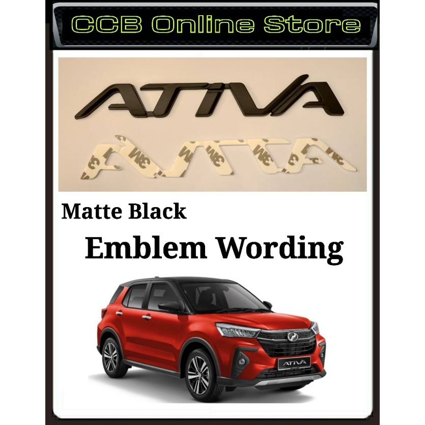 Perodua ATIVA New Carbon & Matt Black Wording Logo Emblem | Shopee Malaysia