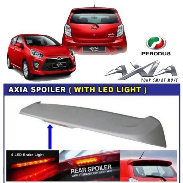 Perodua Axia OEM Spoiler with LED Brake Light | Shopee Malaysia